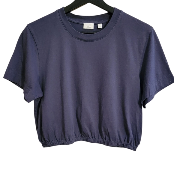 Wilfred | Tops | Wilfred Aritzia Blue Piaf Cropped Tee | Poshmark